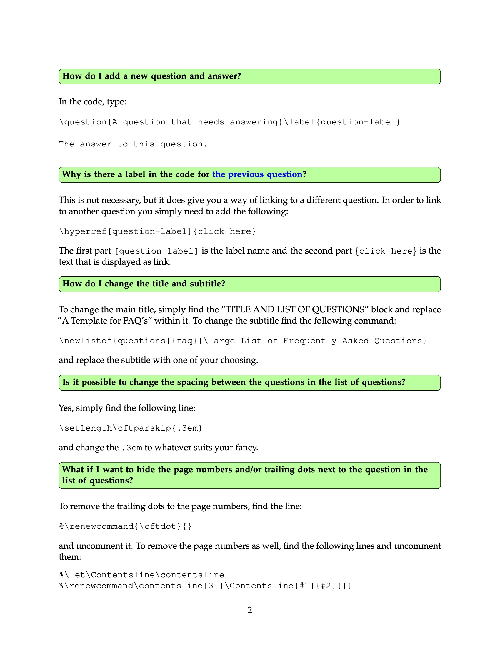 LaTeX Templates - Frequently Asked Questions LaTeX Templates - Frequently Asked Questions